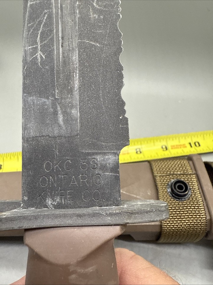 OKC-3S Knife Bayont Genuine Issue USMC + Scabbard Ontario Knife Co USA ...