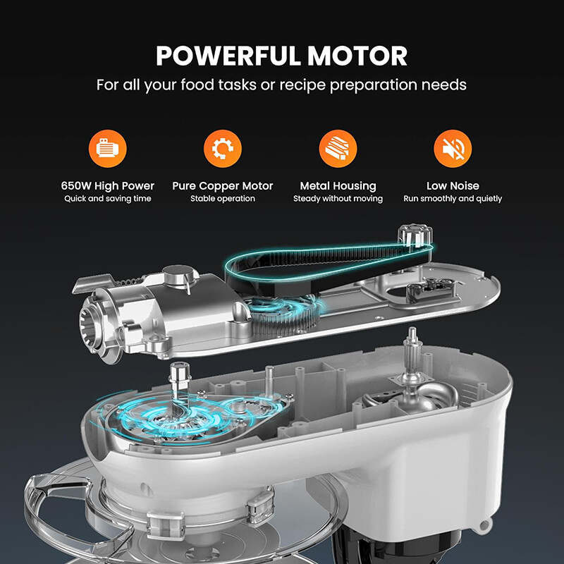 3in1 6Qt Food Stand Mixer 650W 6-Speed Meat Grinder Juice Blender ETL ...