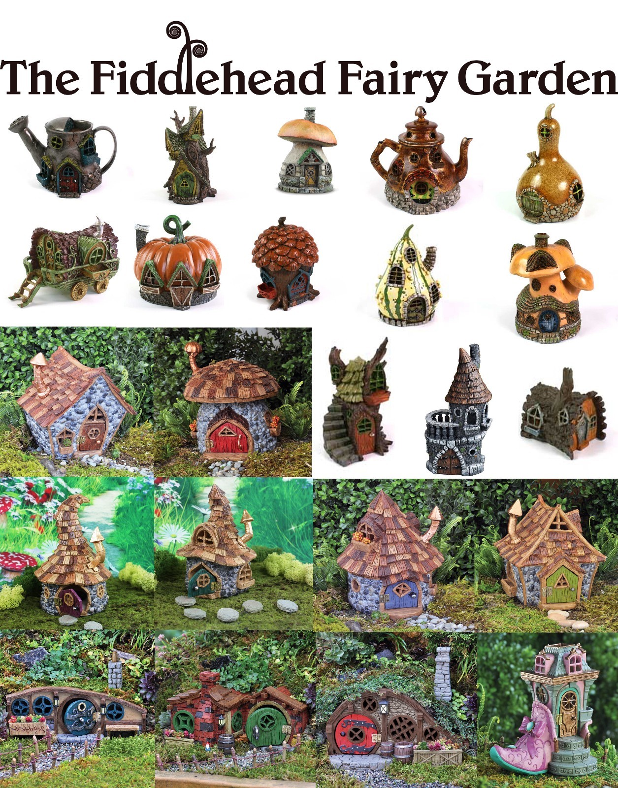 Fiddlehead Fairy Garden Houses Miniature Opening Doors Weatherproof ...