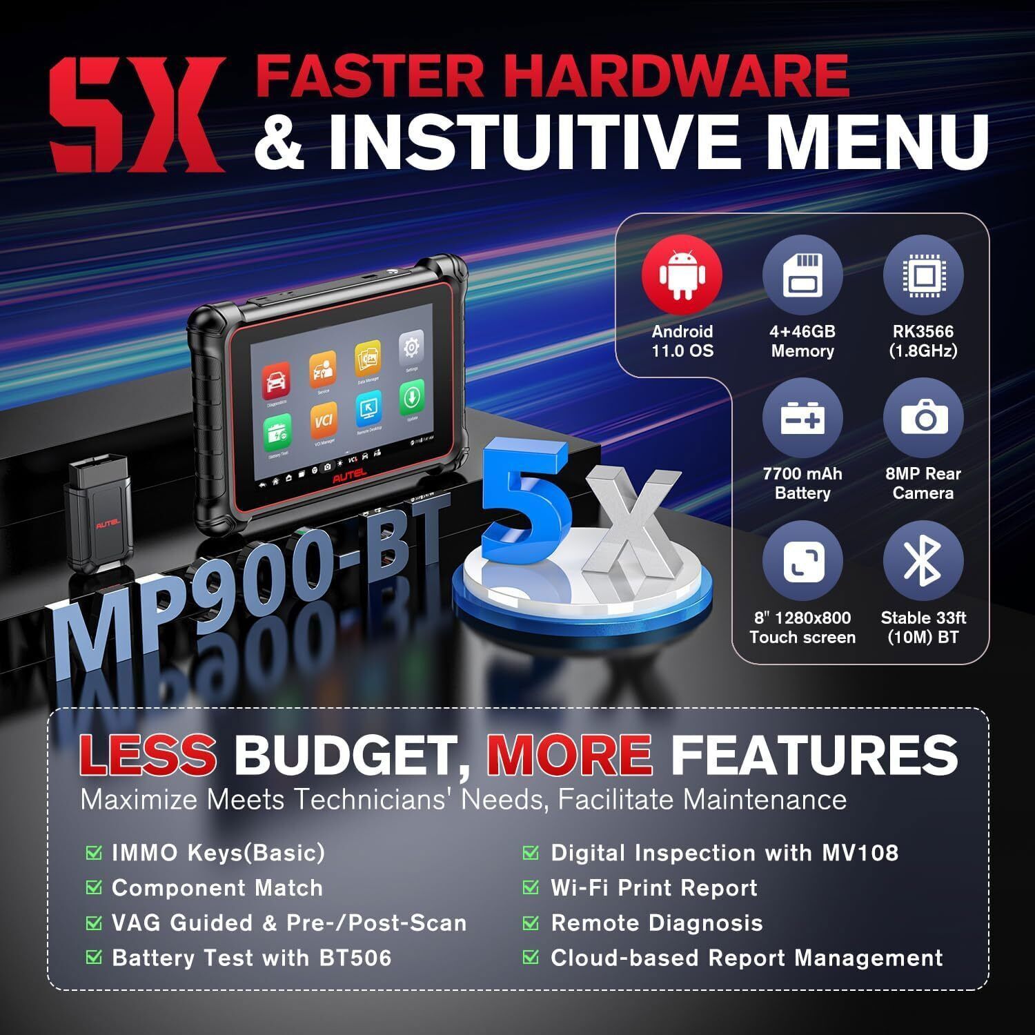 Autel MaxiPRO MP900-BT MP900BT Scanner 2025 DoIP/CAN FD Scan VIN Newer ...