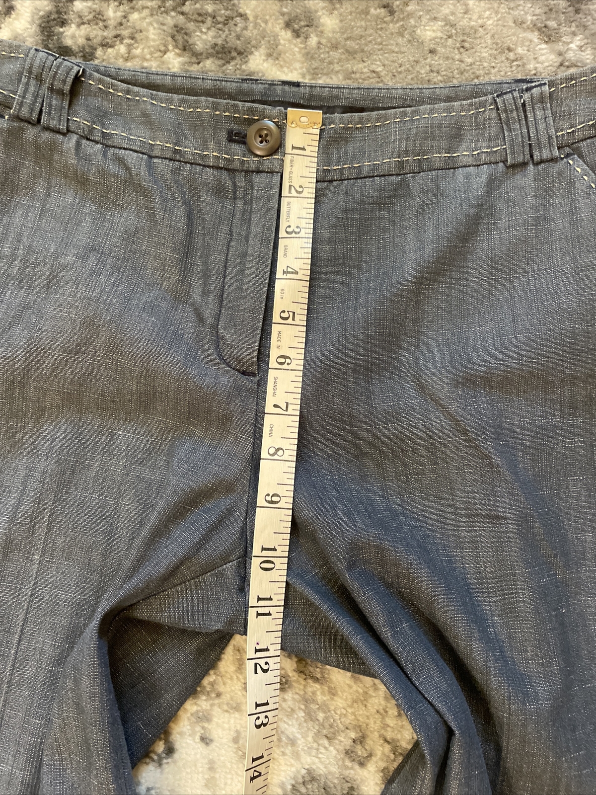 Attention Women’s 10 Capris Slacks Jeans Textured Denim Decorative ...