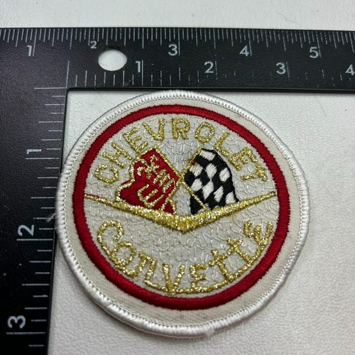 Vintage c 1980s Iconic CHEVROLET CORVETTE SPORT CAR Automobile Emblem ...