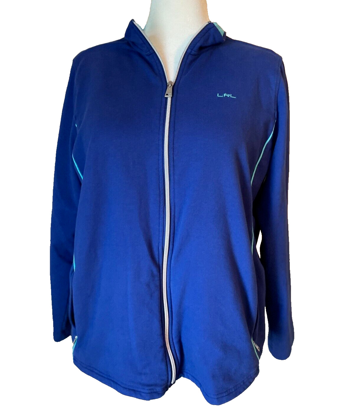 Lauren Ralph Lauren Royal Blue Zip Front Track Jacket… - Gem