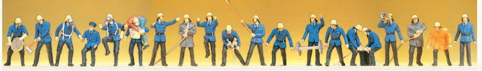 Preiser 16329 Ho Scale Firefighters in Various Positions 42 Pieces to ...