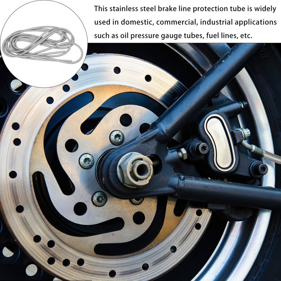 Brake Line Protection Tube Stainless Spring Protector Motorcycle Guard ...