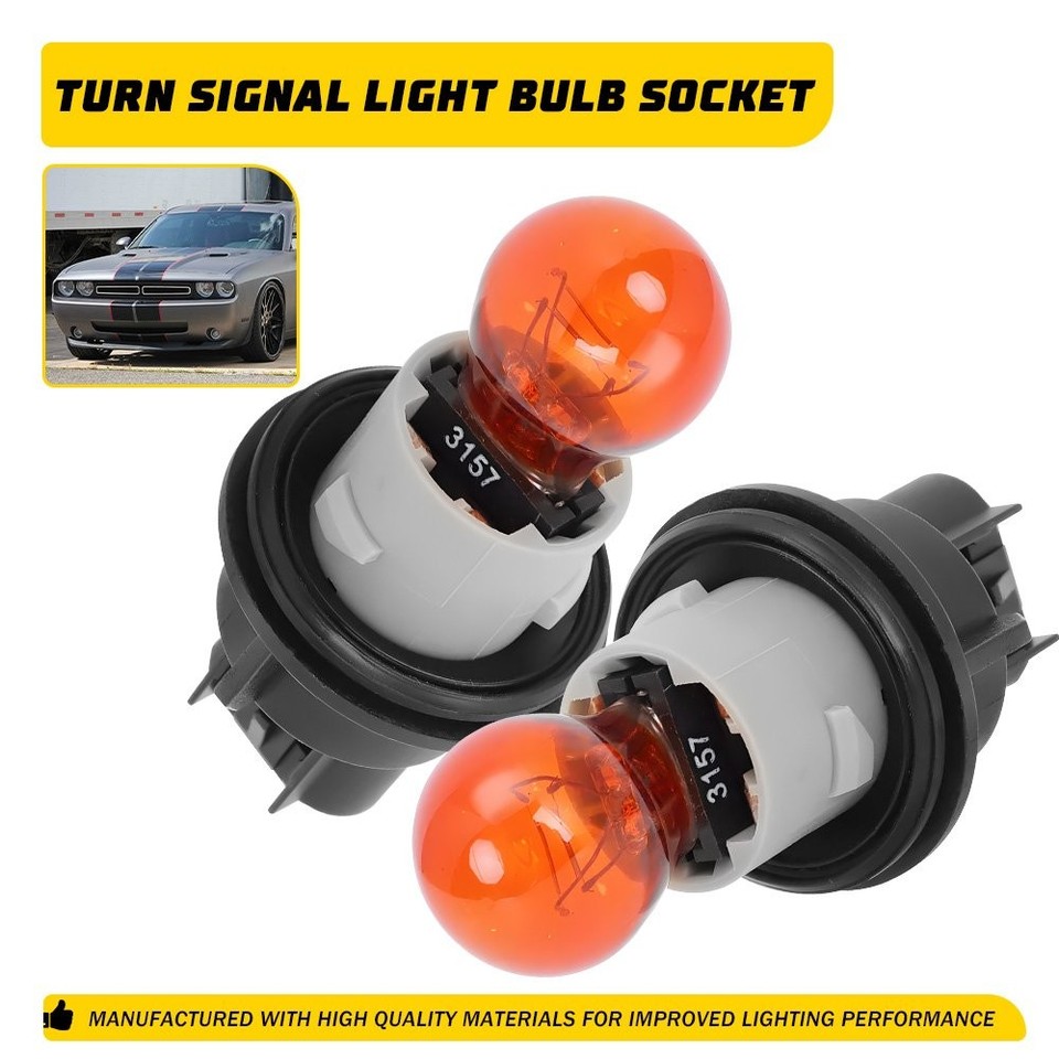 2*Halogen Turn Signal Bulb& Light 2*Bulb Socket For Dodge 2008-2014 ...