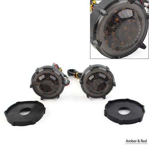 1 Pair DRL LED Flashers Motorcycle Turn Signal Warning Lights Rotating ...