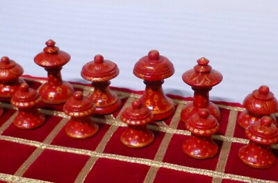 MUSLIM (ISLAMIC) CHESS SET, HAND PAINTED w/ HAND STITCHED ASHTAPADA K ...
