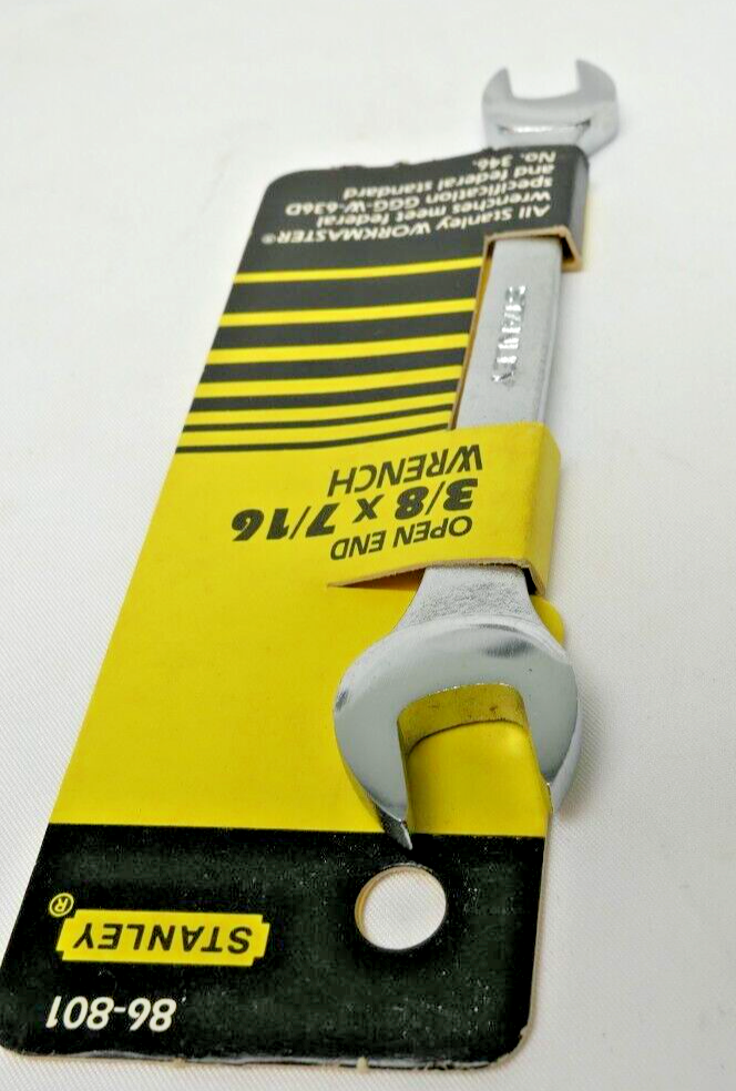 VTG 1982 Stanley Open End 3/8" x 7/16" Wrench #86-801 Forged Alloy 5 ...