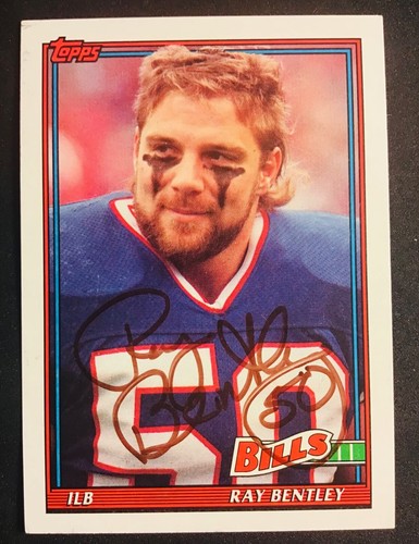 Buffalo Bills RAY BENTLEY autograph auto signed 1991 TOPPS CARD Central ...
