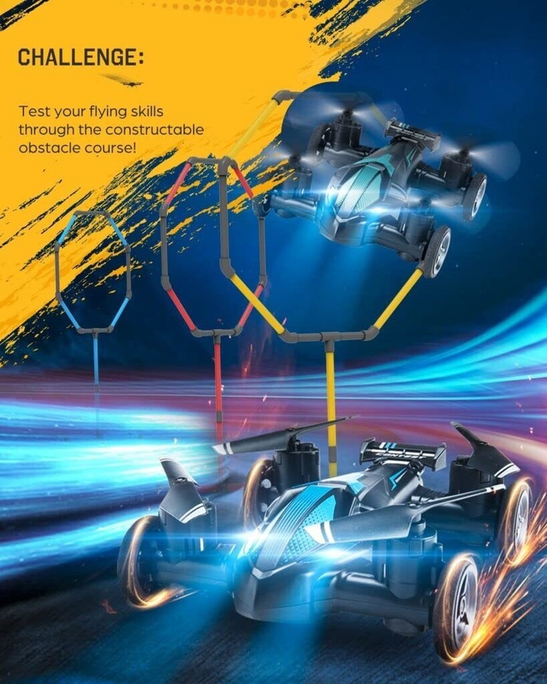Racing RC Drone & Obstacle Course Kit with 3 Hoop Sizes & Stopwatch ...