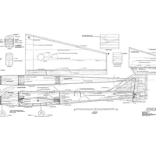 Escape Pattern Plane 62" Wingspan RC Model Airplane Printed Plans ...