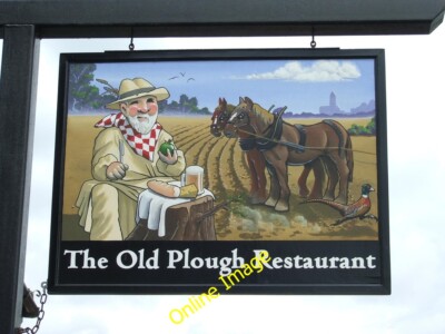 Photo 6x4 Old Plough Restaurant Sign Ashley/TL6961 Old plough ...