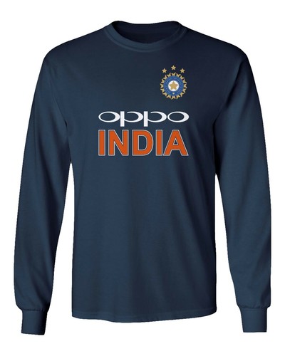 Cricket India Jersey Style Cricket New Oppo Fans Men's Long Sleeve T ...