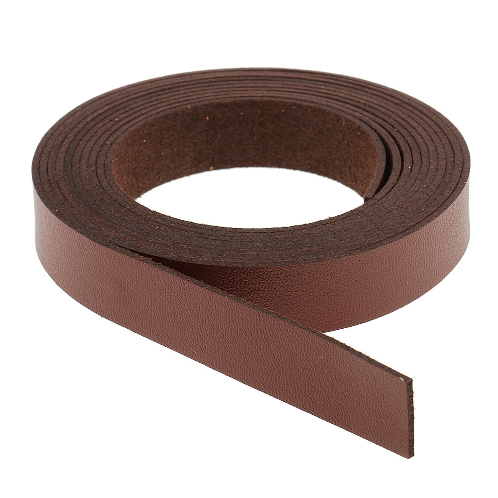 2 Meters Long DIY Leather Crafts Straps Strips 1.5cm Wide Wine Red ...