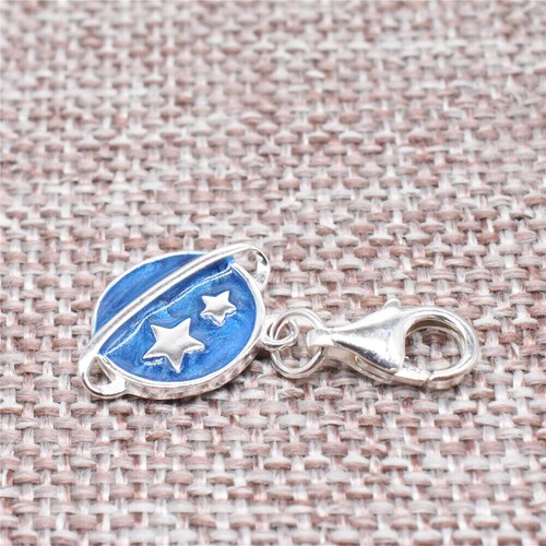 925 Sterling Silver Enamel Planet Clip On Charm with Lobster Clasp for ...