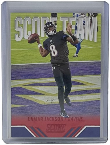 Lamar Jackson 2021 Score Red Parallel Score Team Insert Card Ravens # ...