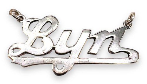 LYN Name Plate Pendant Solid Silver Sterling 925 Woman Script Letter | eBay