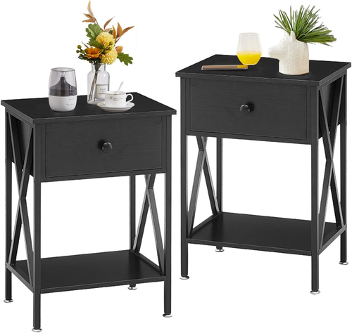 Nightstands, Modern End Side Tables,Night Stand Set of 2 with Drawer ...