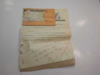 Antique Pass 1889 Northern Pacific Railroad Helena And Portland Letter ...