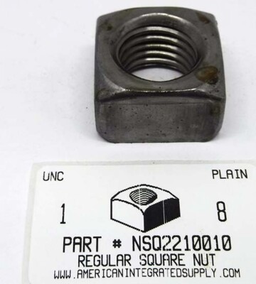 1 inch -8 REGULAR SQUARE NUT STEEL PLAIN 1-1/2 AF X 7/8 TH (5) | eBay