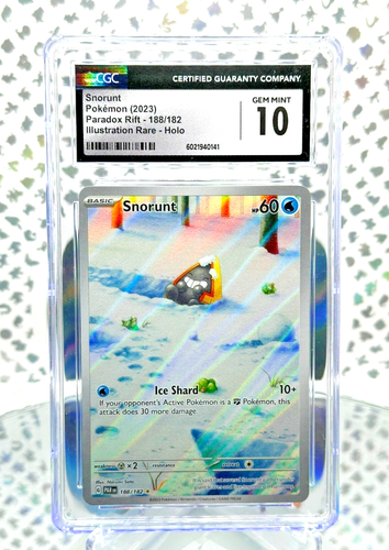 CGC 10 Snorunt 188/182 Paradox Rift Secret Illustration Rare Pokemon ...