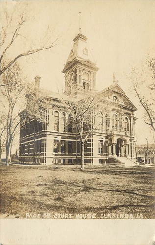 c1909 RPPC Page County Court House Clarinda IA Victorian Building ...