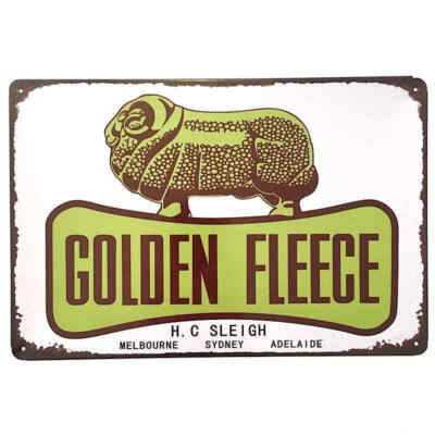 Golden Fleece Ram Metal Tin Sign Bar Shed Garage Man Cave Petrol Oil ...
