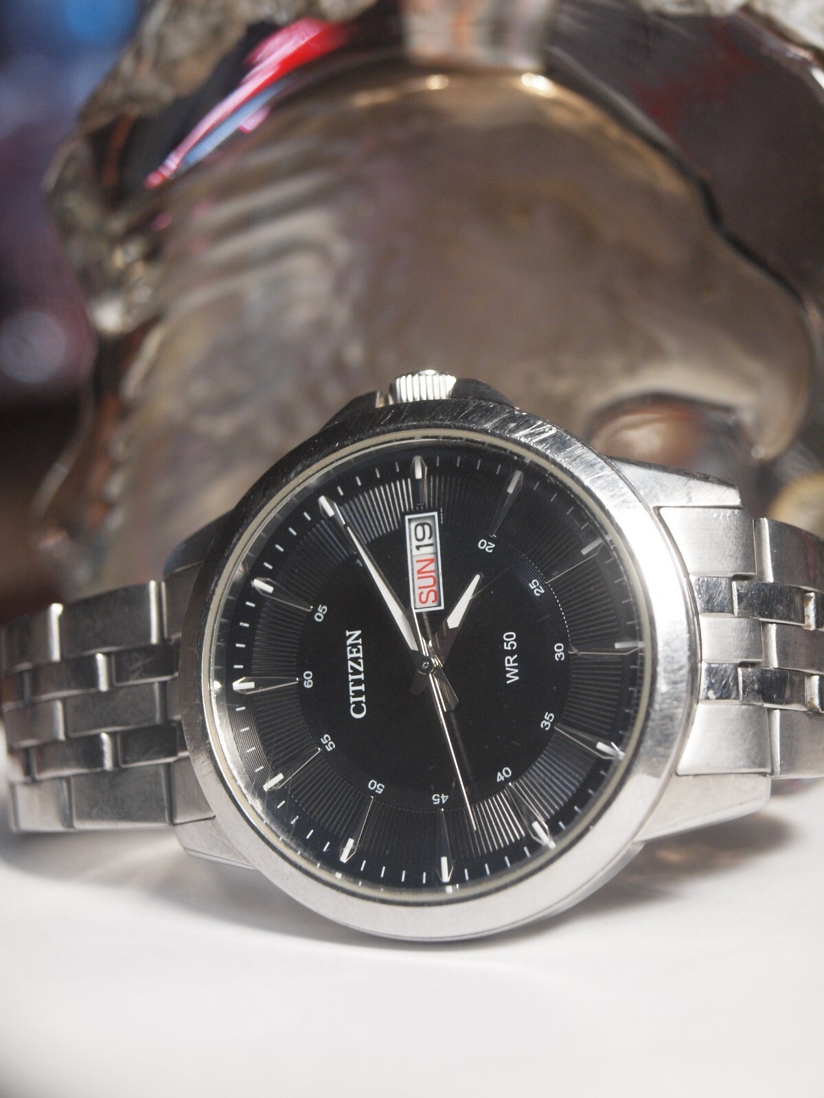 CITIZEN WR50 (1502-S097827) MENS WATCH IN BLACK & SILVER - JAPAN ...