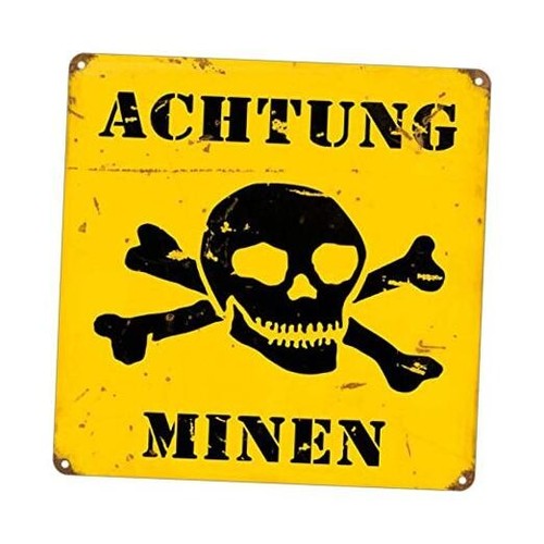 Achtung Minen Metal Signs Military Tin Sign Plaques Poster for Bar ...