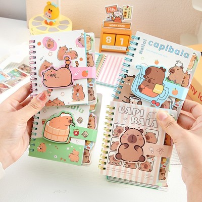 4Pcs Cartoon Capybara Coil Notepad Mini Portable Notebook Loose-leaf ...