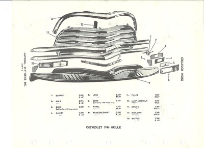 1946-1948 Chevrolet Grille Parts Guide | NOS 1947