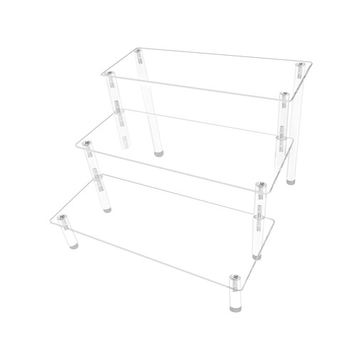 Acrylic Display Risers,Clear Display Risers Stand Small Mini Shelf 3 ...