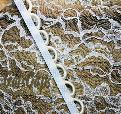 Ivory Satin Corset Loops Lacing Looping Corset Back Lace-Up Zipper ...