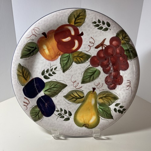 Oneida VINTAGE FRUIT Hand Painted Dinner Plate 10 5/8" Pear Apples ...