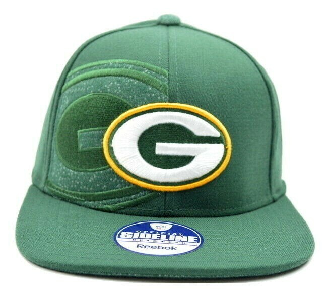 Green Bay Packers Reebok NFL Dual Threat Stretch Fit Football Cap S/M L ...