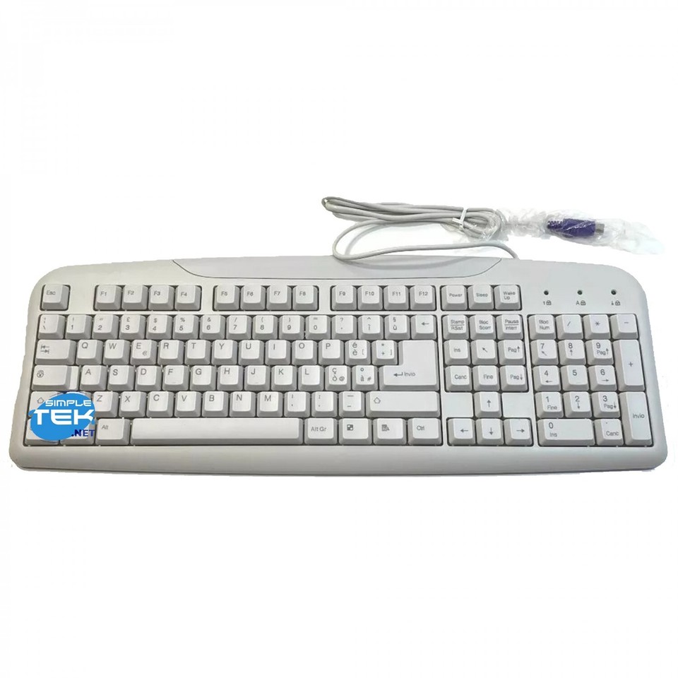 Keyboard Ps2 White Layout Italian Qwerty Windows 95 98 NT 2000 Me XP ...