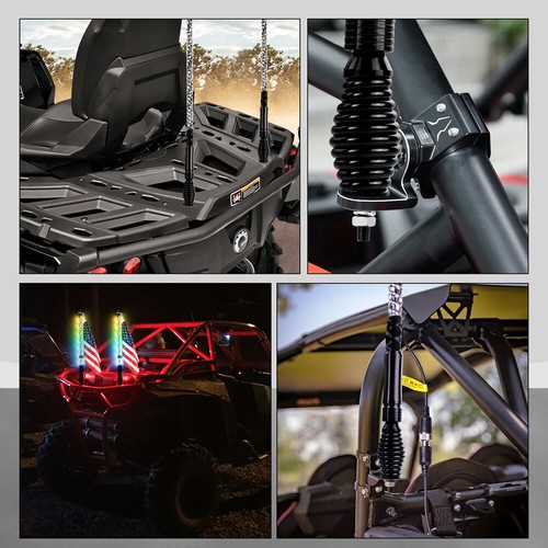 2Pcs RGB LED Whip Light Spring Base Protective Mounting Mount For ...