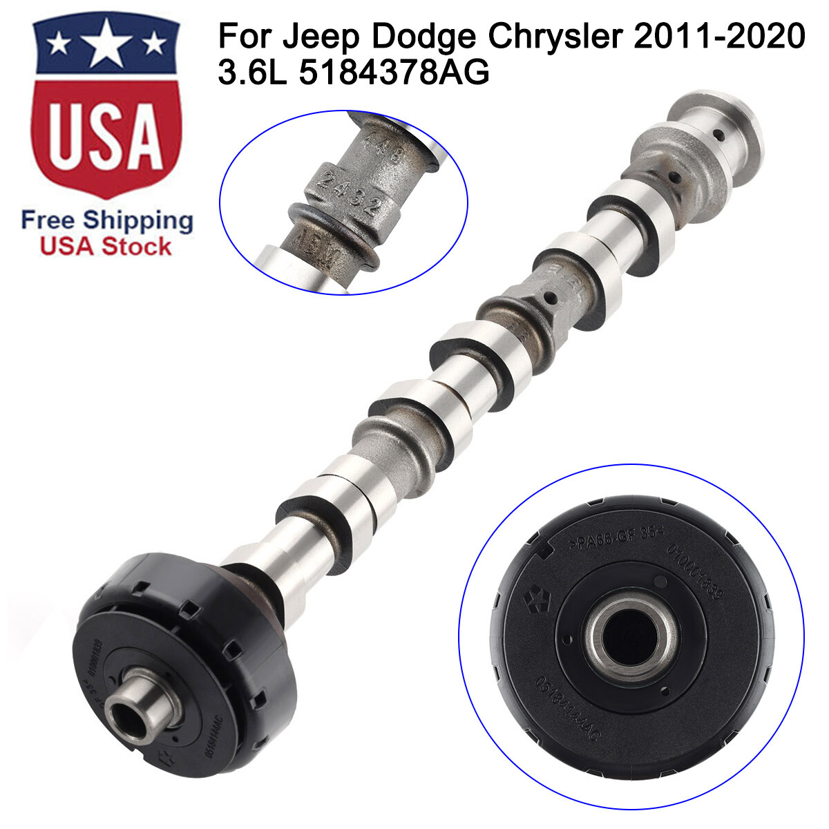 4x Camshaft & Rockers Arms Lifters Kit for 11-16 Dodge Chrysler Ram ...