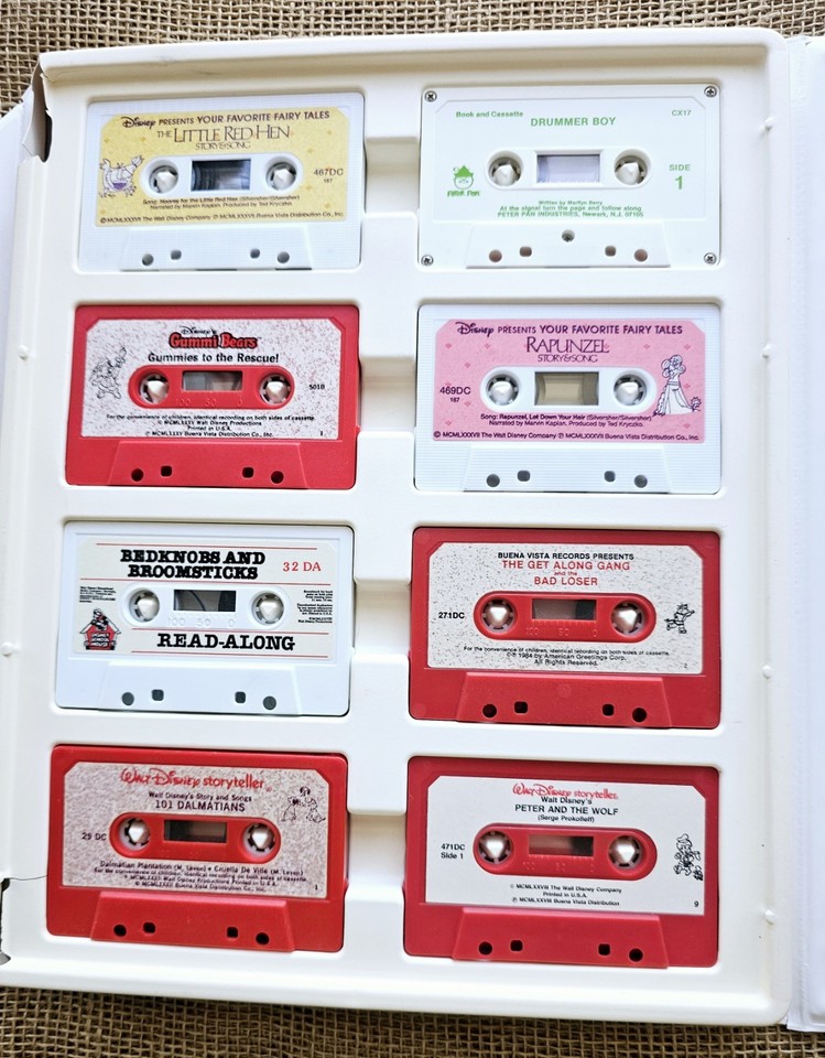 Vintage Fisher Price Book & Tape Library 8 Disney Books & Cassettes In ...