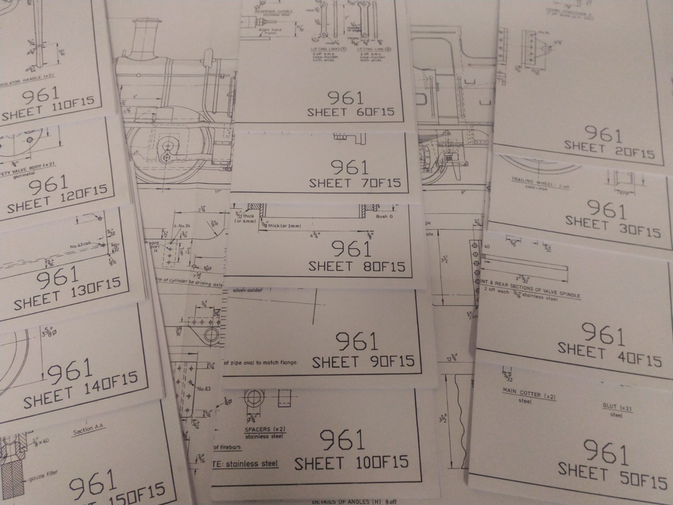 GWR 1400 Class Dart 7.25 inch gauge Live Steam Locomotive Drawings ...