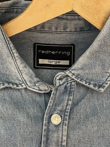 Men’s Red Herring denim long sleeve shirt size L very good | eBay UK