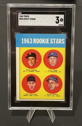 1963 Topps RUSTY STAUB ROOKIE Houston Colt .45s #544 SGC 3 VG Condition ...