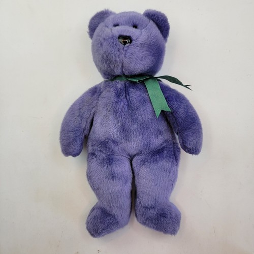 2000 TY Beanie Buddies 14" Purple Employee Bear Plush Stuffed Animal ...