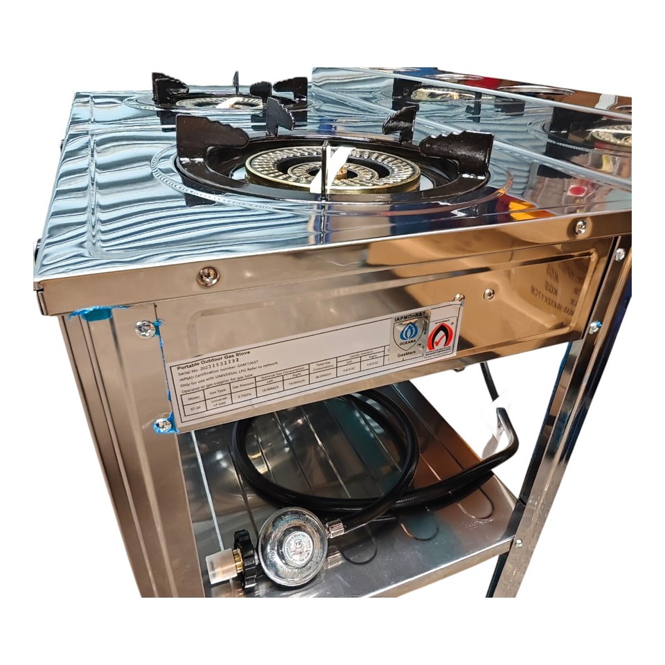 Gas Stove Double Wok Burner High Stand Portable Outdoor | eBay Australia
