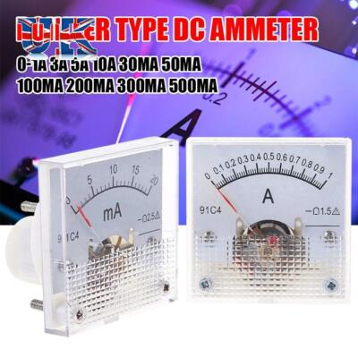 3A 5A 10A 300mA 500mA DC Amp Meters Analog Panel Meter Ammeter ...