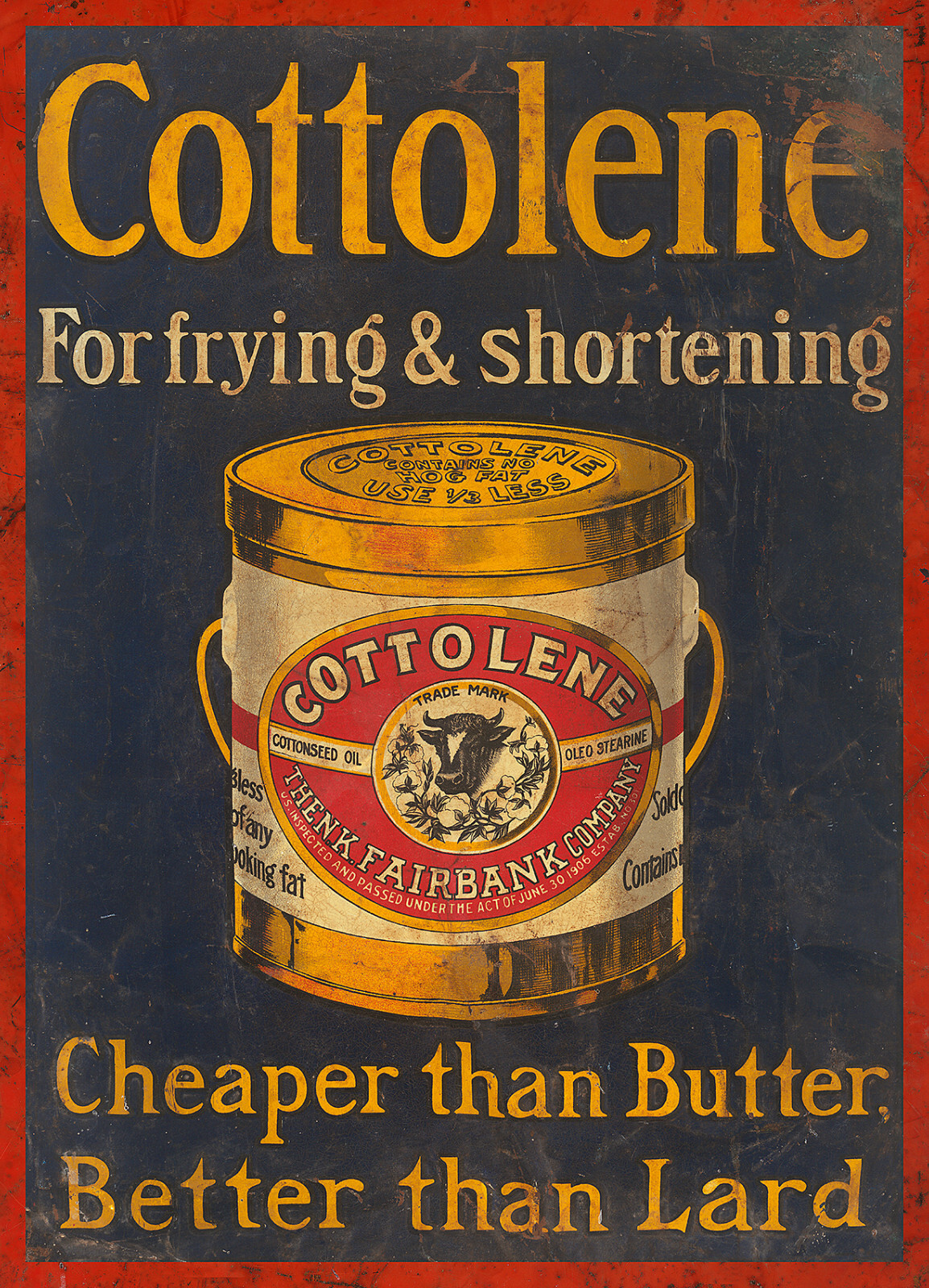 COTTOLENE ADVERTISING METAL SIGN | eBay
