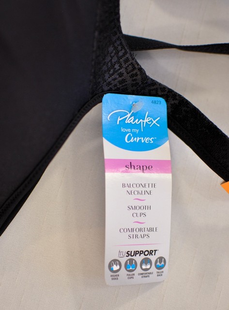 Playtex Love My Curves Shape Underwire Bra 4823 Size 46dd Black for ...