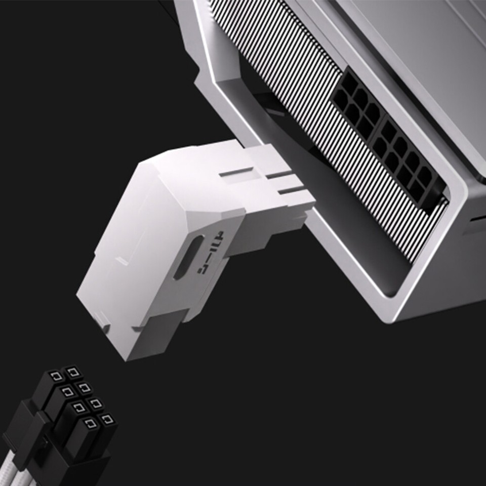 8-Pin PCIe GPU Power Right Angle Elbow Adapters Plastic for Desktops ...