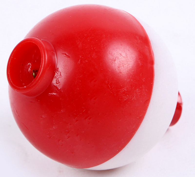 25 50 100 200 PACK-1" Fishing Bobbers RED & WHITE Snap-On Round Floats ...